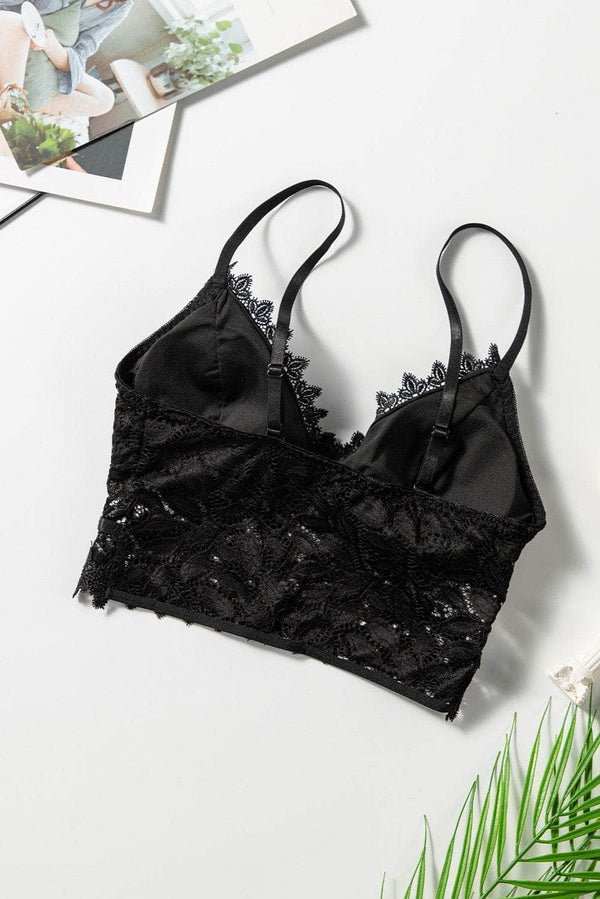 Bralette Black Deep V Lace - Lencería